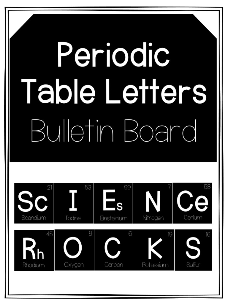 Periodic Table Letters: Bulletin Board | PDF