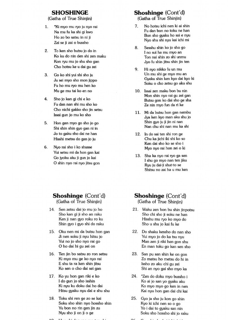 Shoshinge (No Wasan) | PDF