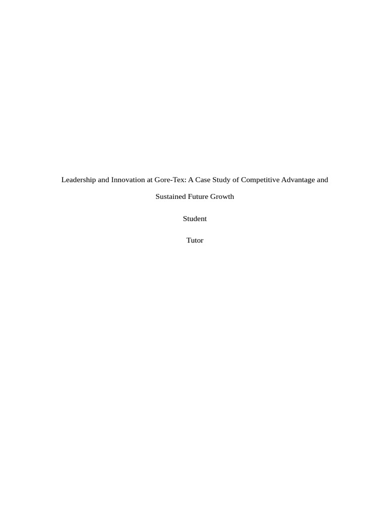 Leadership and Innovation at Gore | PDF