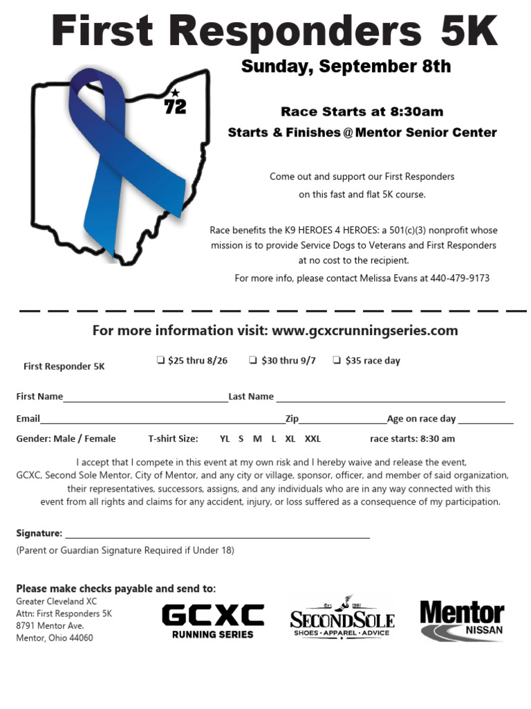 First Responders 5K Registration Form | PDF
