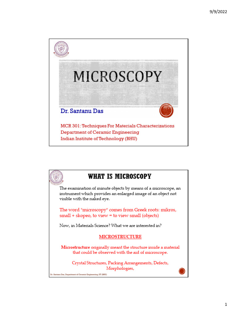 Optical microscopy | PDF