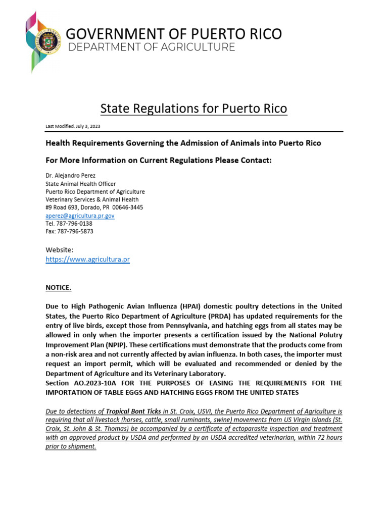 State Regulations For Puerto Rico | PDF