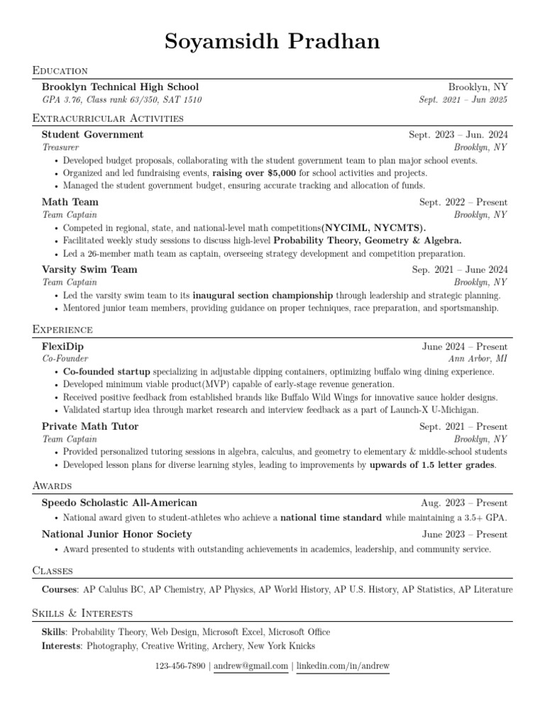 Andrew Resume Workshop | PDF