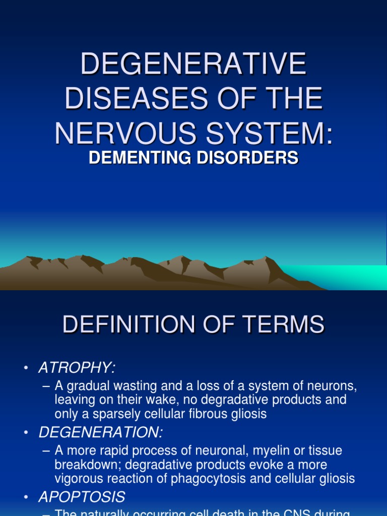 Degenerative Diseases of the Nervous System | Alzheimer's Disease ...