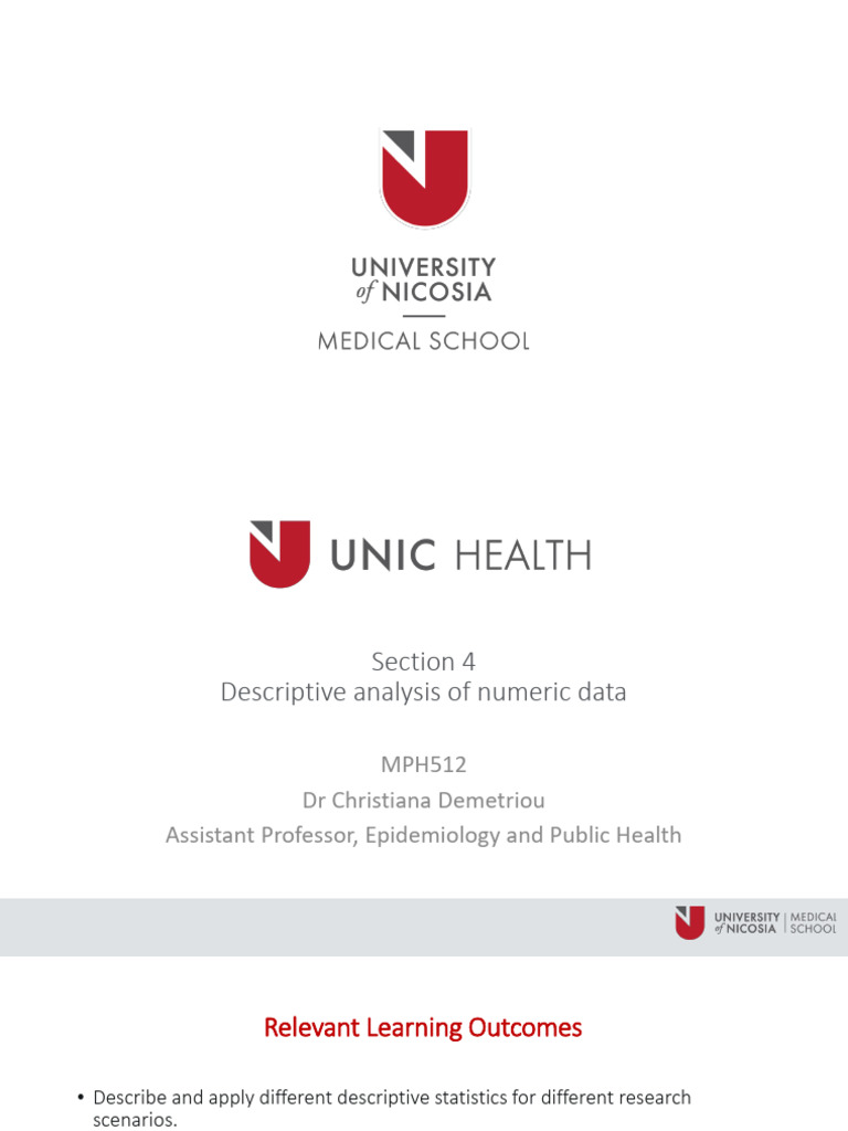 Section 4 - Descriptive analysis of numeric data_notes | PDF