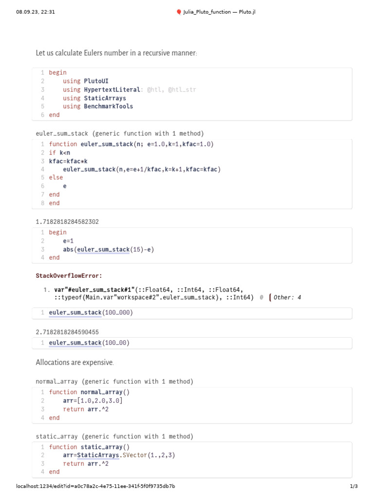 ? Julia - Pluto - Function - Pluto - JL | PDF