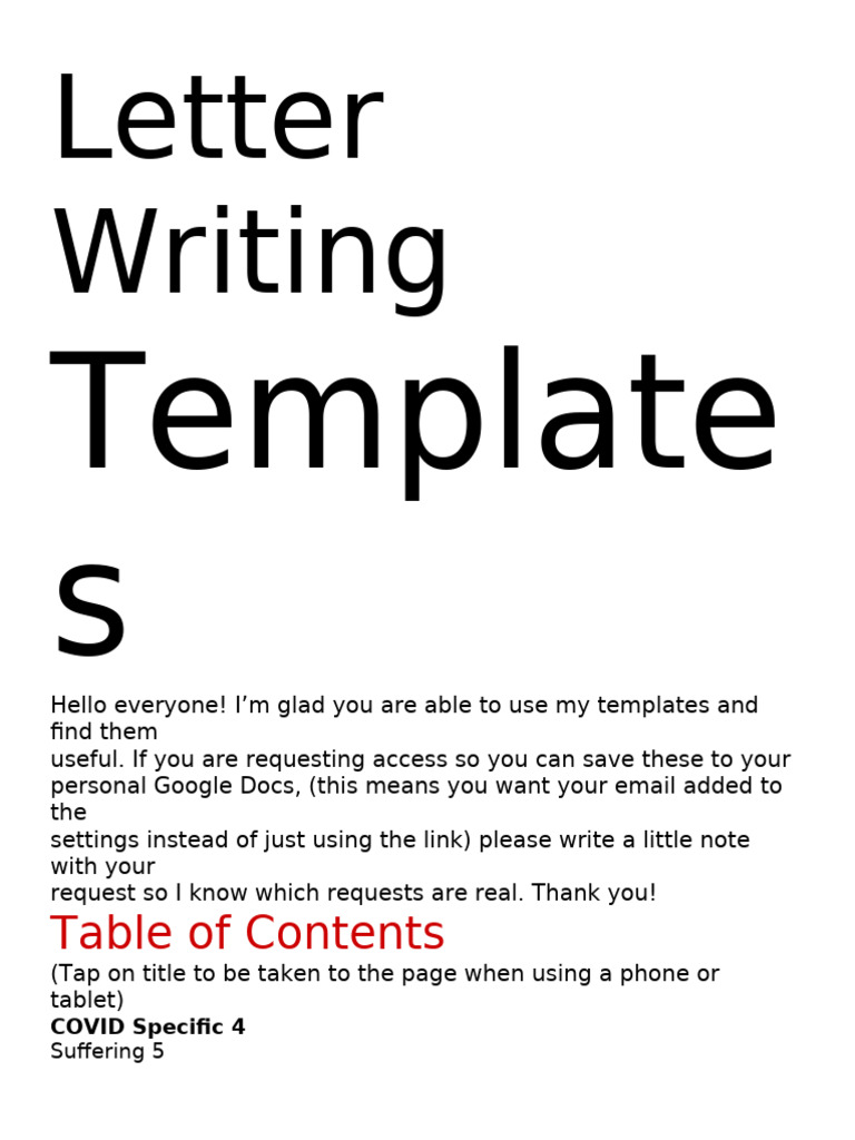 Letter Writing Templates | PDF