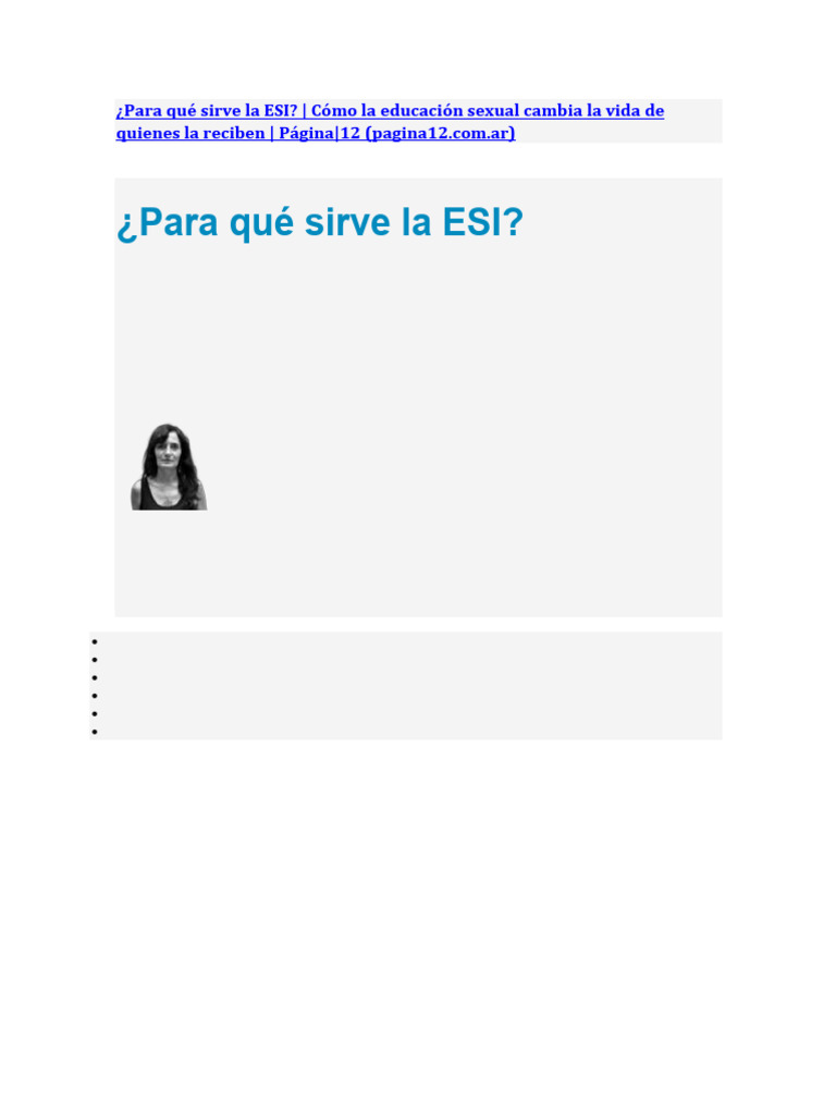 Para Qué Sirve La ESI | PDF