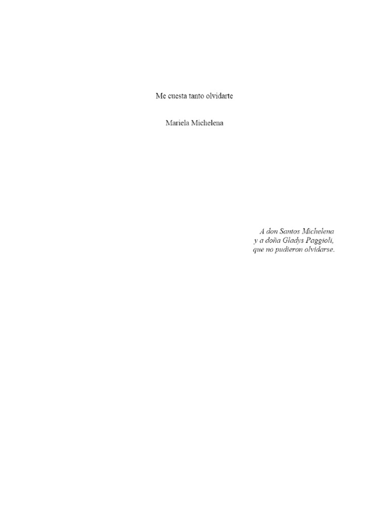 PDF Me Cuesta Tanto Olvidarte Mariela Michelena Wiac | PDF