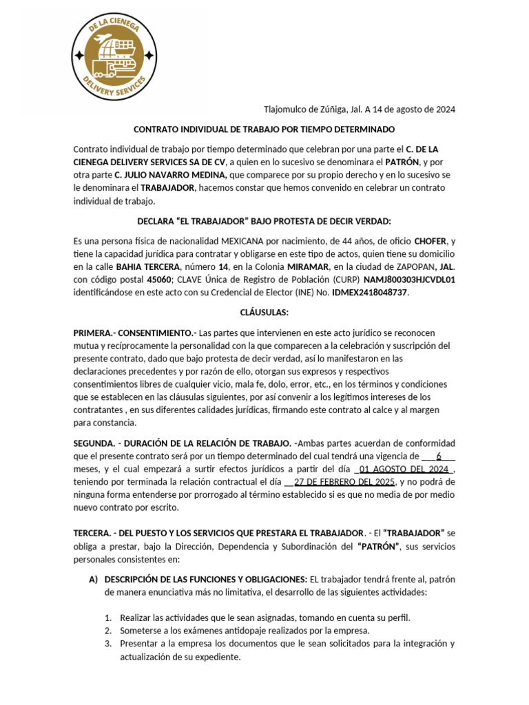 Contrato TCN | PDF