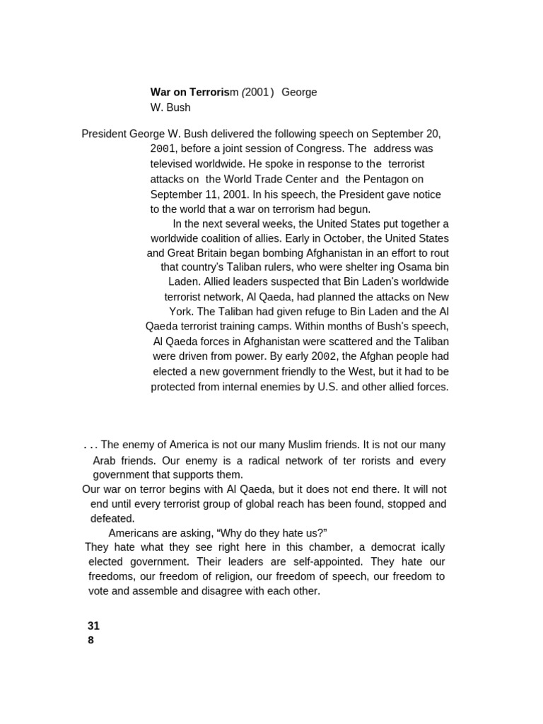 War On Terrorism (2001) | PDF