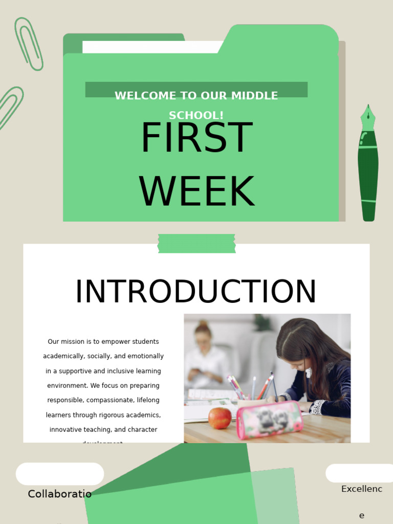 Modern Simple Notebook Middle School-First Week of School | PDF