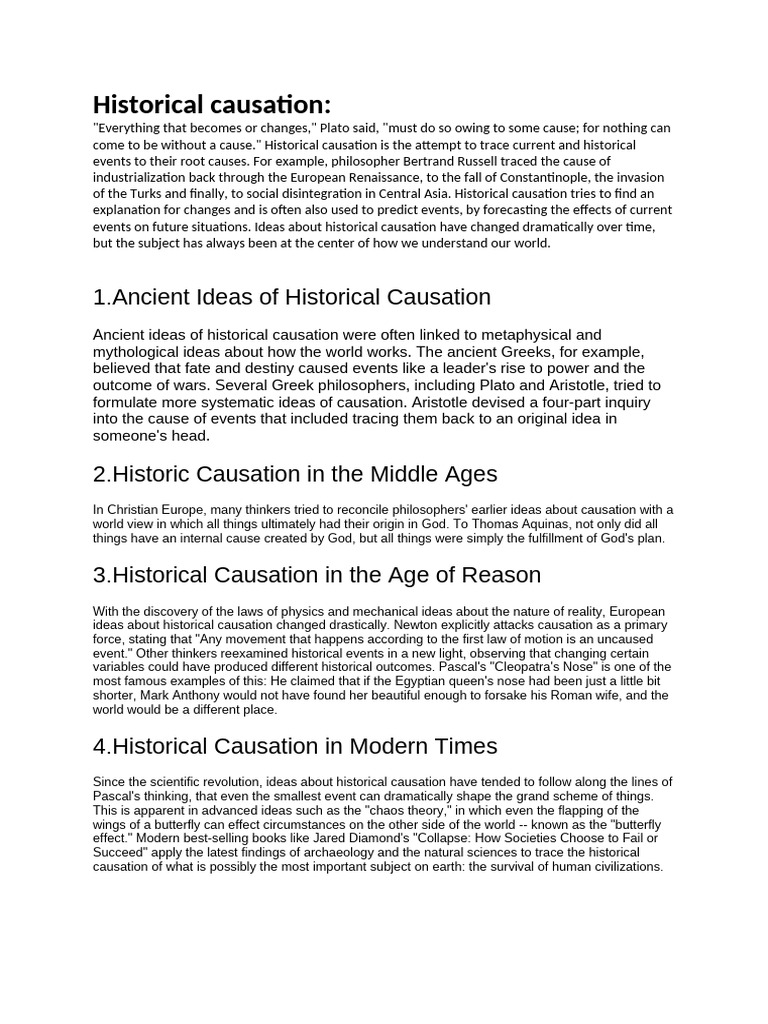 Causation in History | PDF