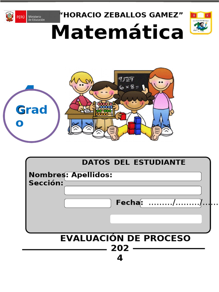 EVALUACION MATE OK 4TO GRADO (1) | PDF