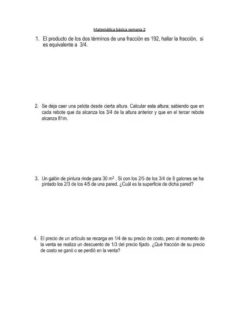 Matemática básica semana 2 | PDF