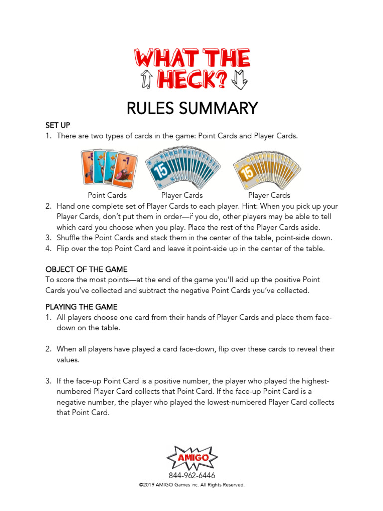 19417-He Heck Rules Summary 030919 | PDF