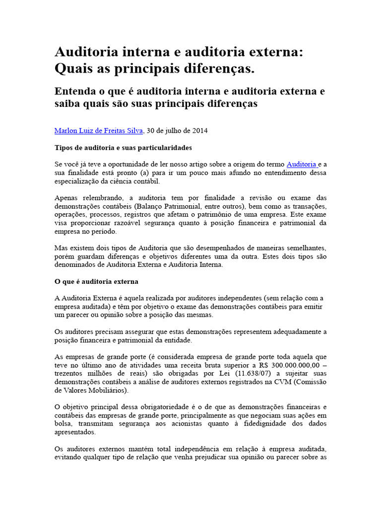 ARTIGO 4 - Auditoria - Interna - e - Auditoria - Externa | PDF
