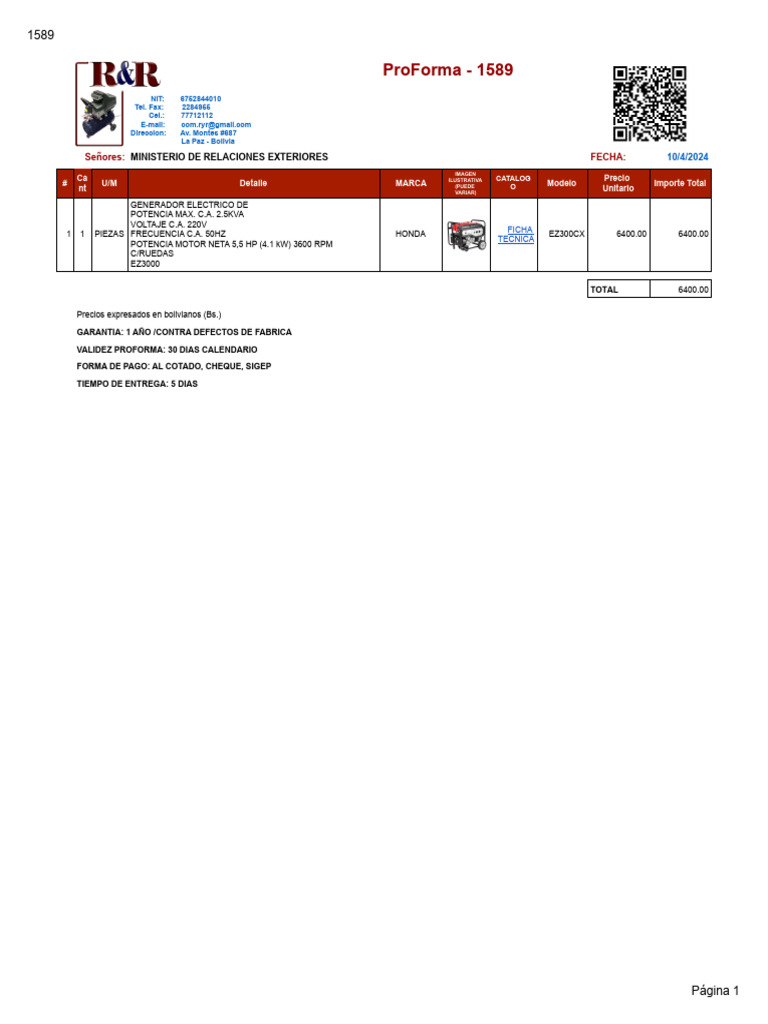 1589 - ProForma | PDF