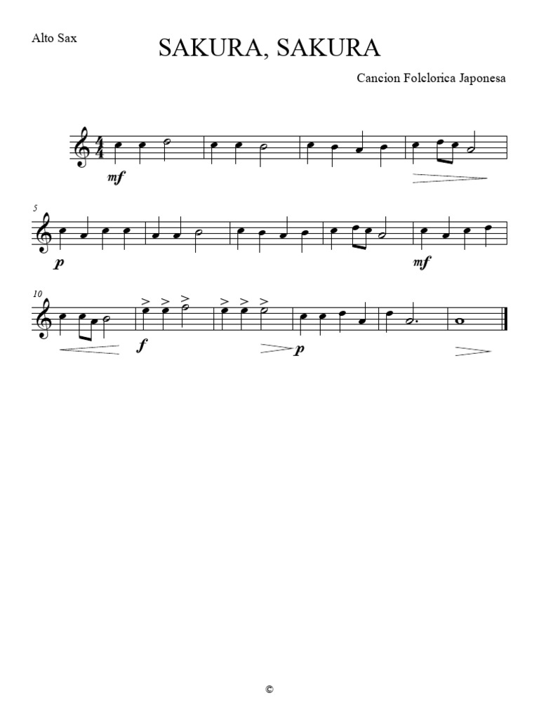 Sakura Sakura - Alto Sax | PDF