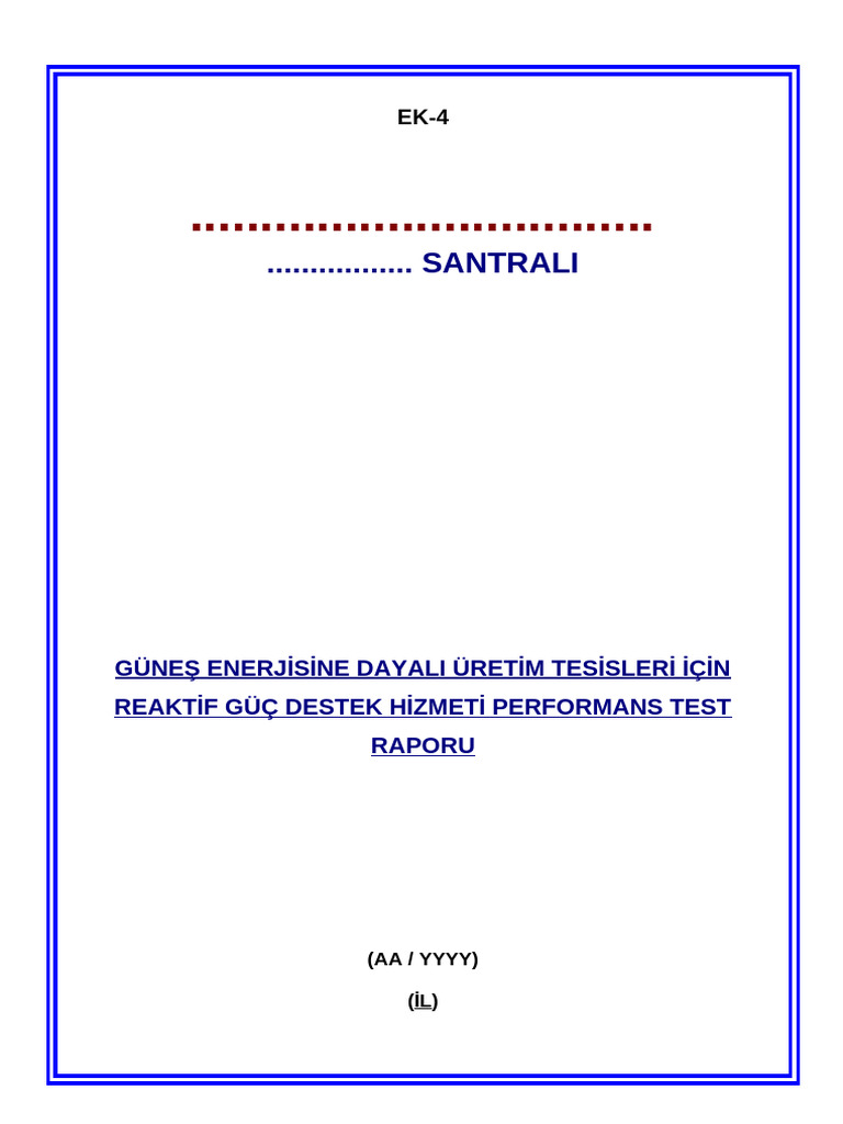 Güneş Santralleri İçin RGD Test Raporu Formatı | PDF