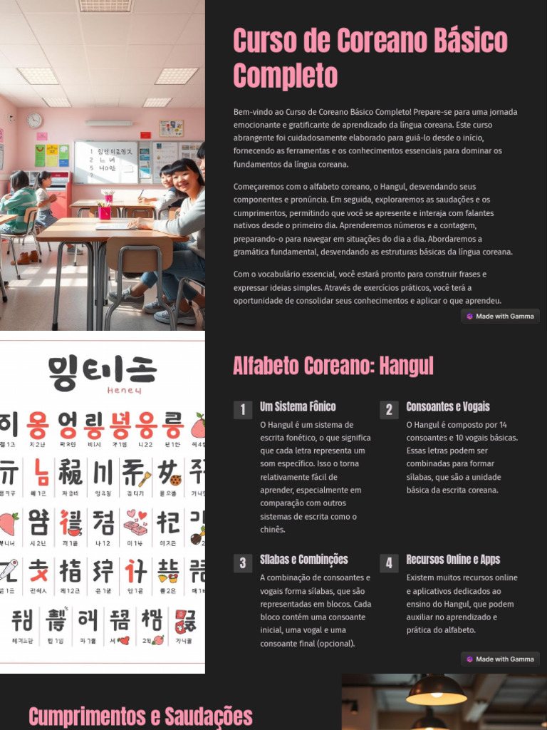 Curso de Coreano Basico Completo | PDF