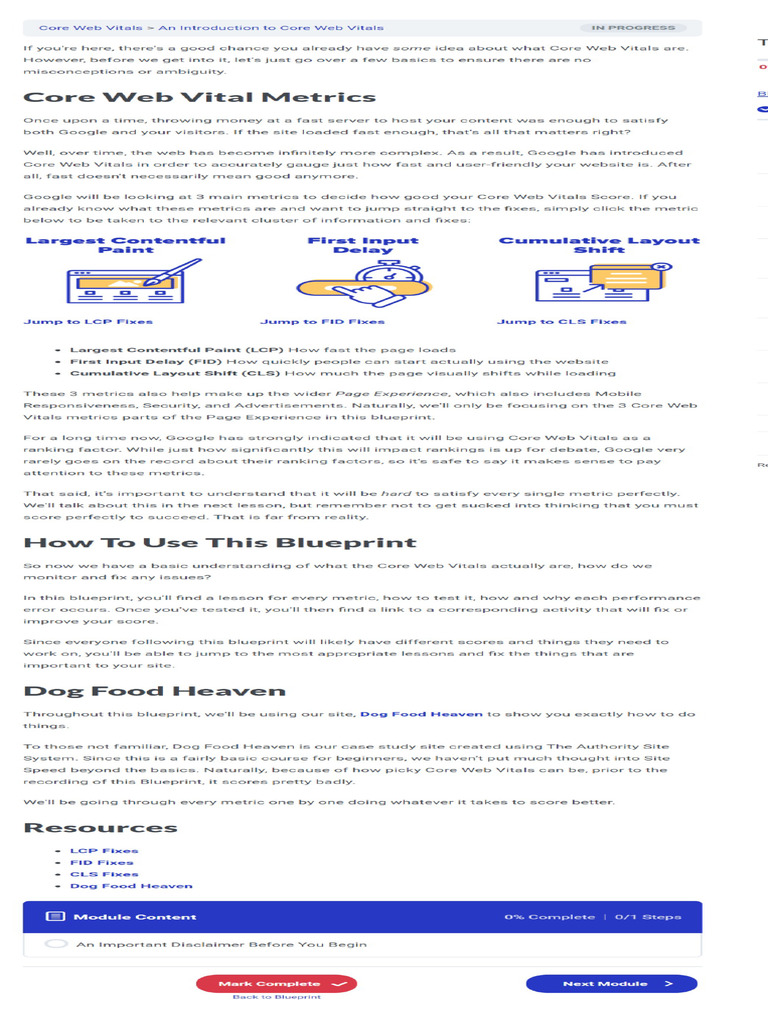 An Introduction To Core Web Vital | PDF