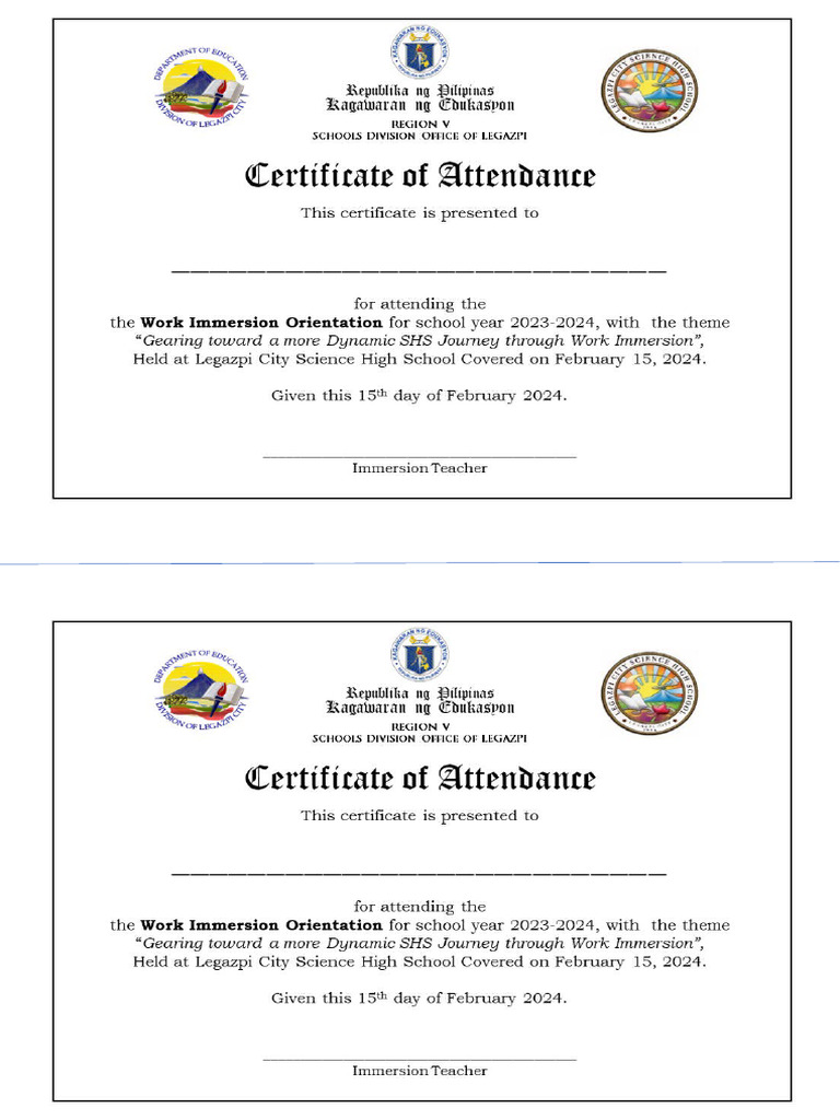 immersion certs | PDF