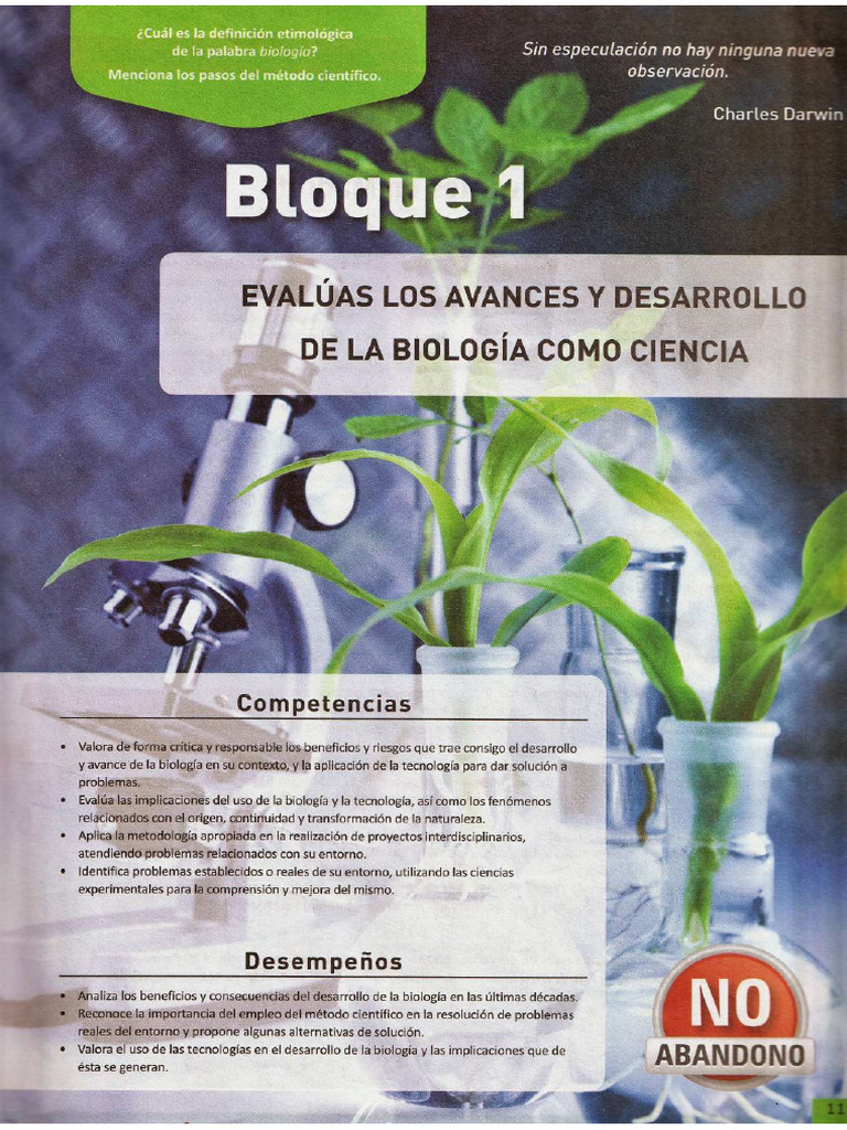 Temas Selectos de Biología 1 Bloque 1 | PDF