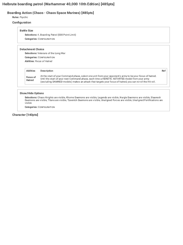 Helbrute Boarding Patrol Guide | PDF | Military | History