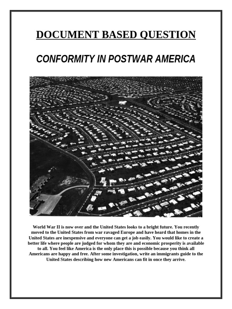 11DBQ America in The 1950s Was A Place of Social Conformity | PDF