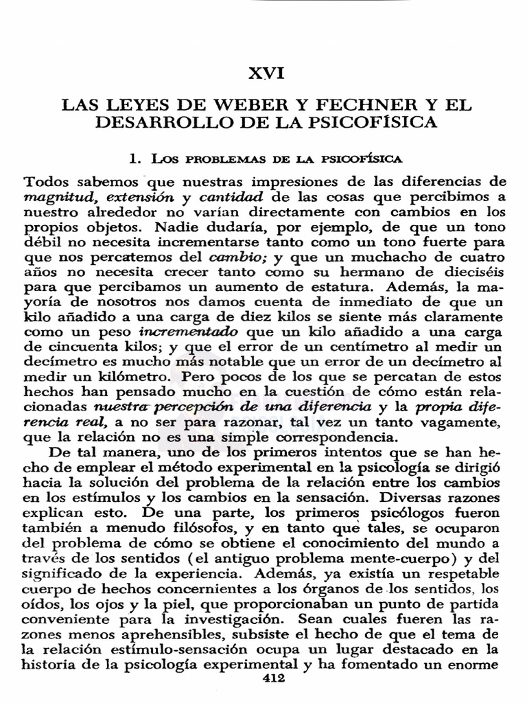 Garret, H. E. (1951 - 1979) - Las Leyes de Weber y Fechner y El ...