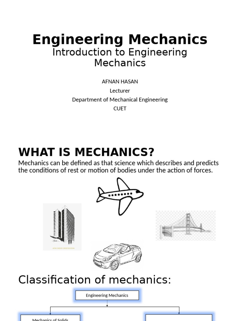 Engineering Mechanics Class 1 | PDF