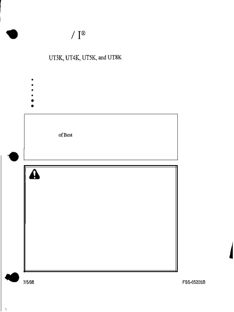 Best Power Unity I Single Phase Service Manual | PDF
