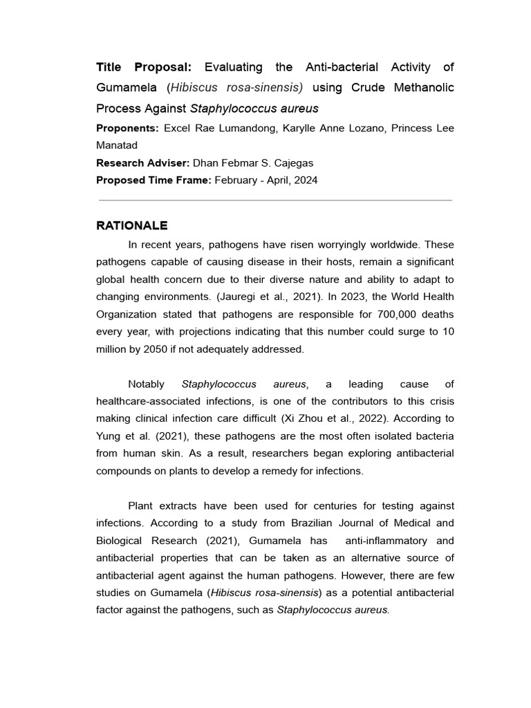 Research Proposal | PDF | Microbiology