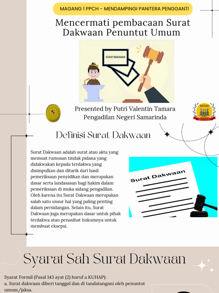 Putri B11 Mencermati Pembacaan Surat Dakwaan PU | PDF