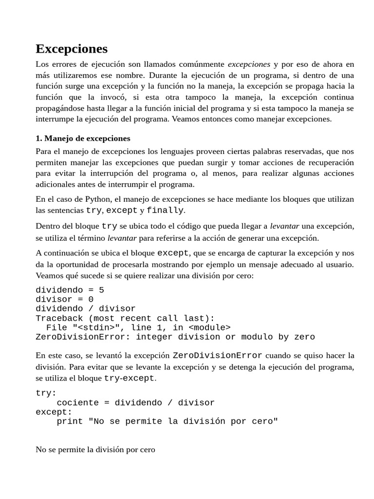 07 07 Excepciones | PDF