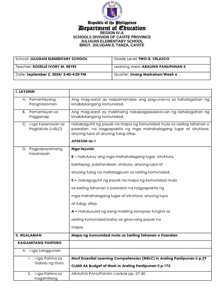 Ap2 DLP Q1 Week 6 D1 Sept. 2 2024 | PDF | Learning | Behavior Modification