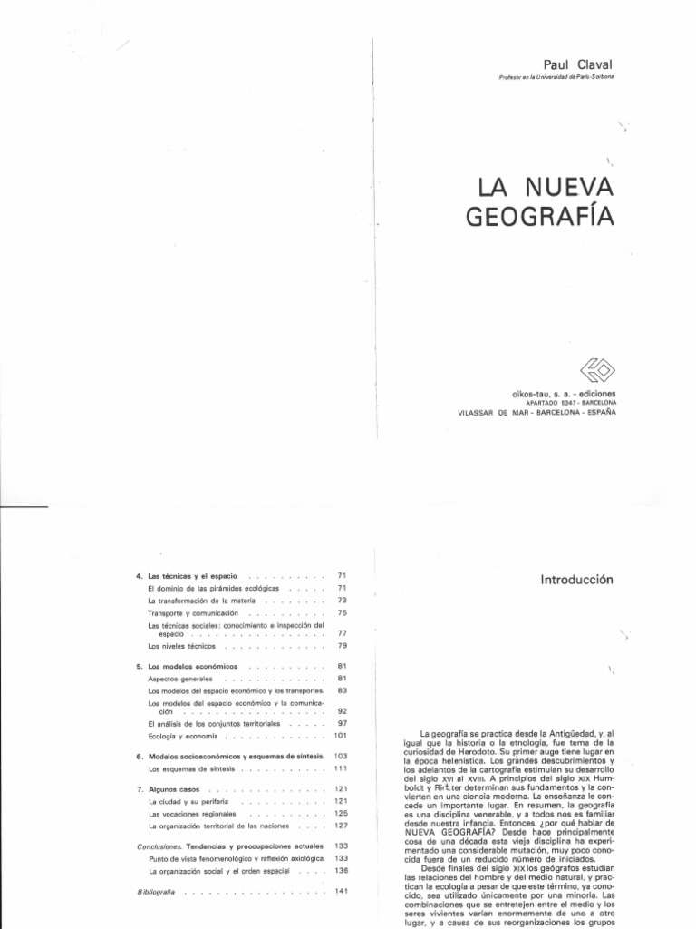 La Nueva Geografia - Paul Claval 1979 | PDF