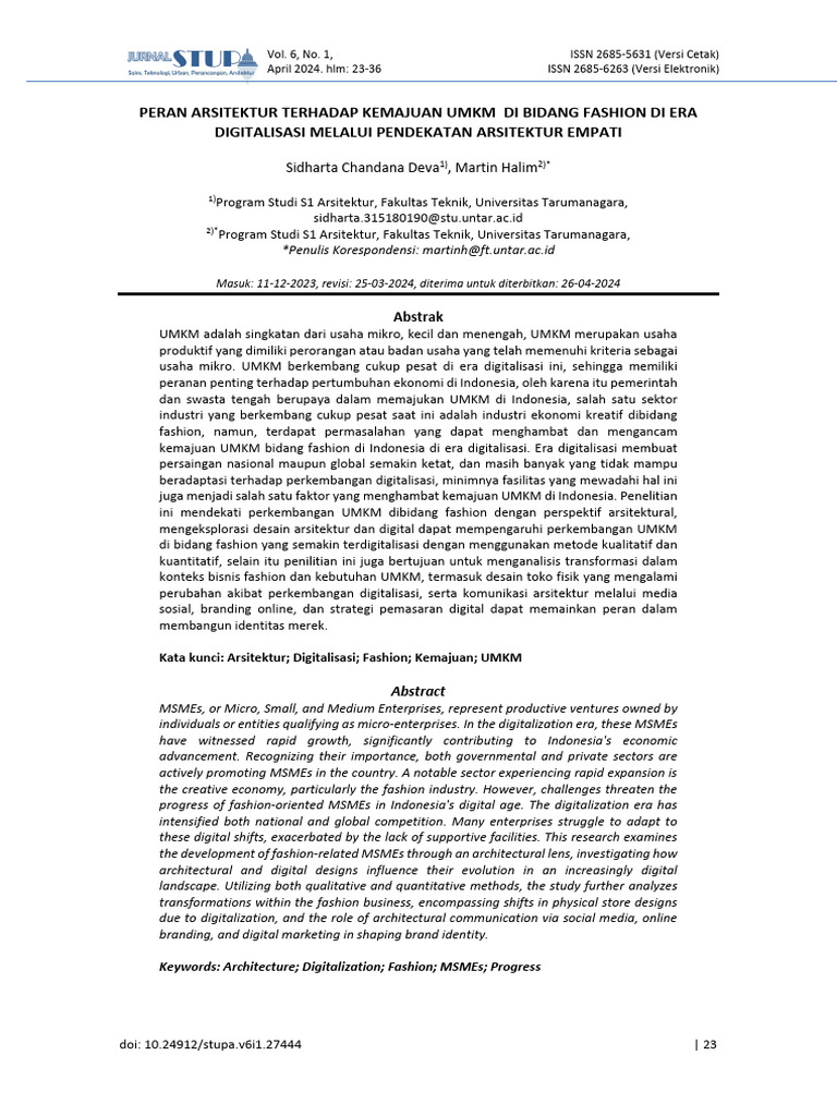 1 - 7 - 27444 - Sidharta Chandana Deva - Doi - Ojs | PDF