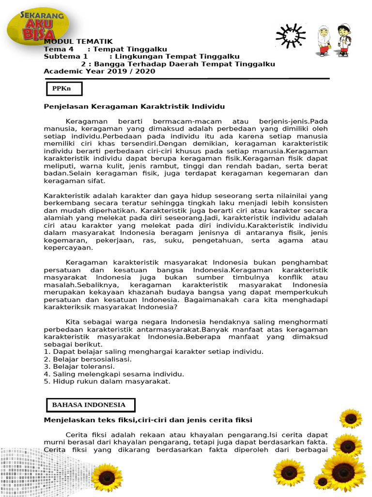 Modul TEMA 4 Subtema 1,2 | PDF