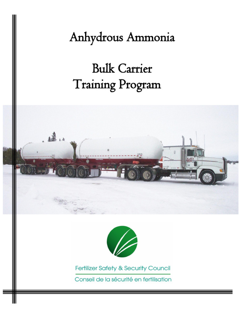 Anhydrous Ammonia Bulk Carrier Training | PDF | Dangerous Goods ...