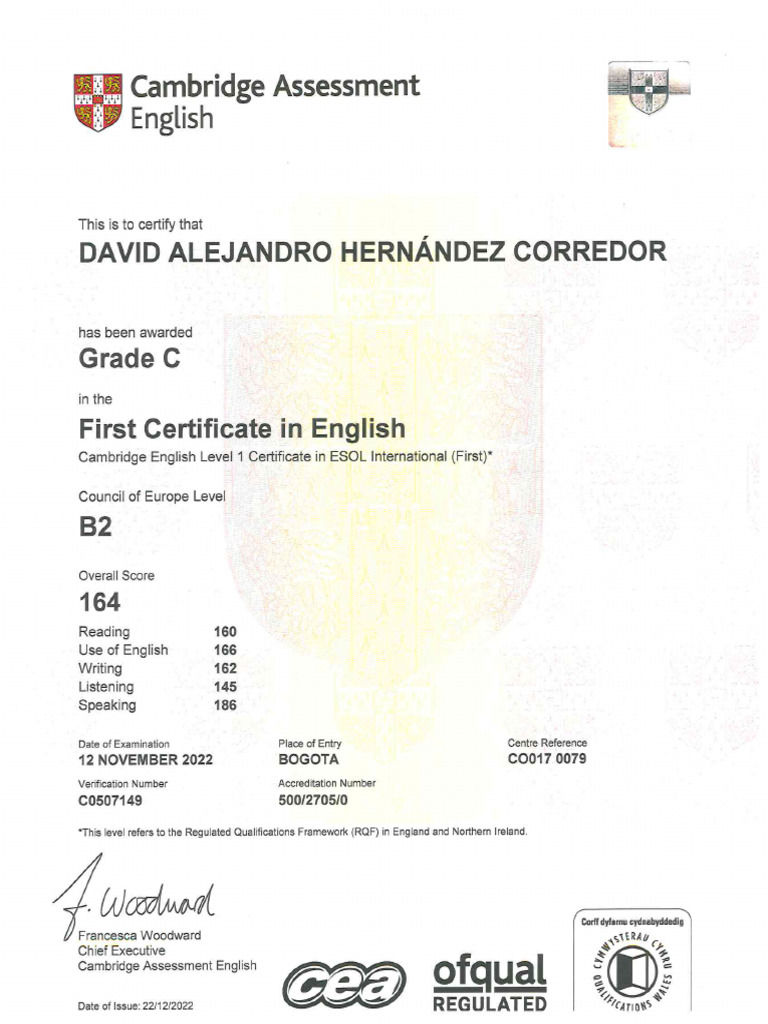 CAMBRIDGE ASSESSMENT - DAVID | PDF