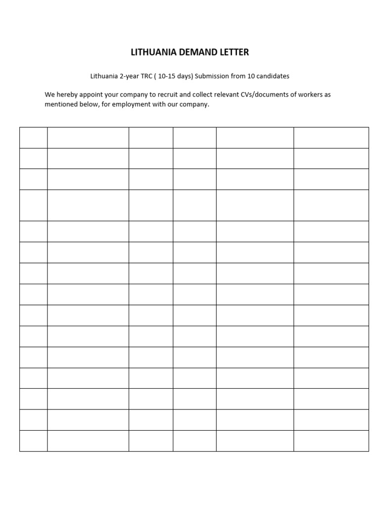 LITHUANIA DEMAND LETTER | PDF
