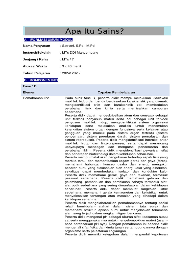 Bab 1 Hakikat Ilmu Sains Dan Metode Ilmiah - A. Apa Itu Sains | PDF