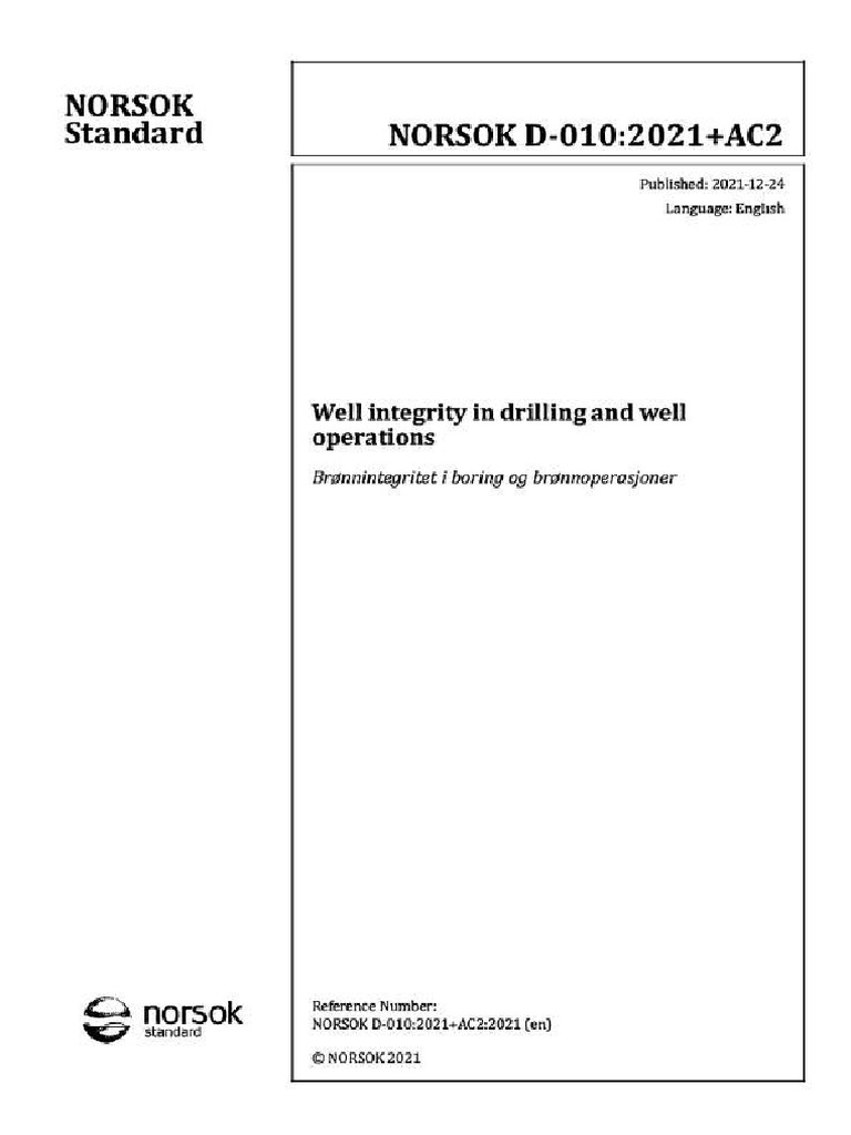 Norsok D010 2021 - 1 | PDF