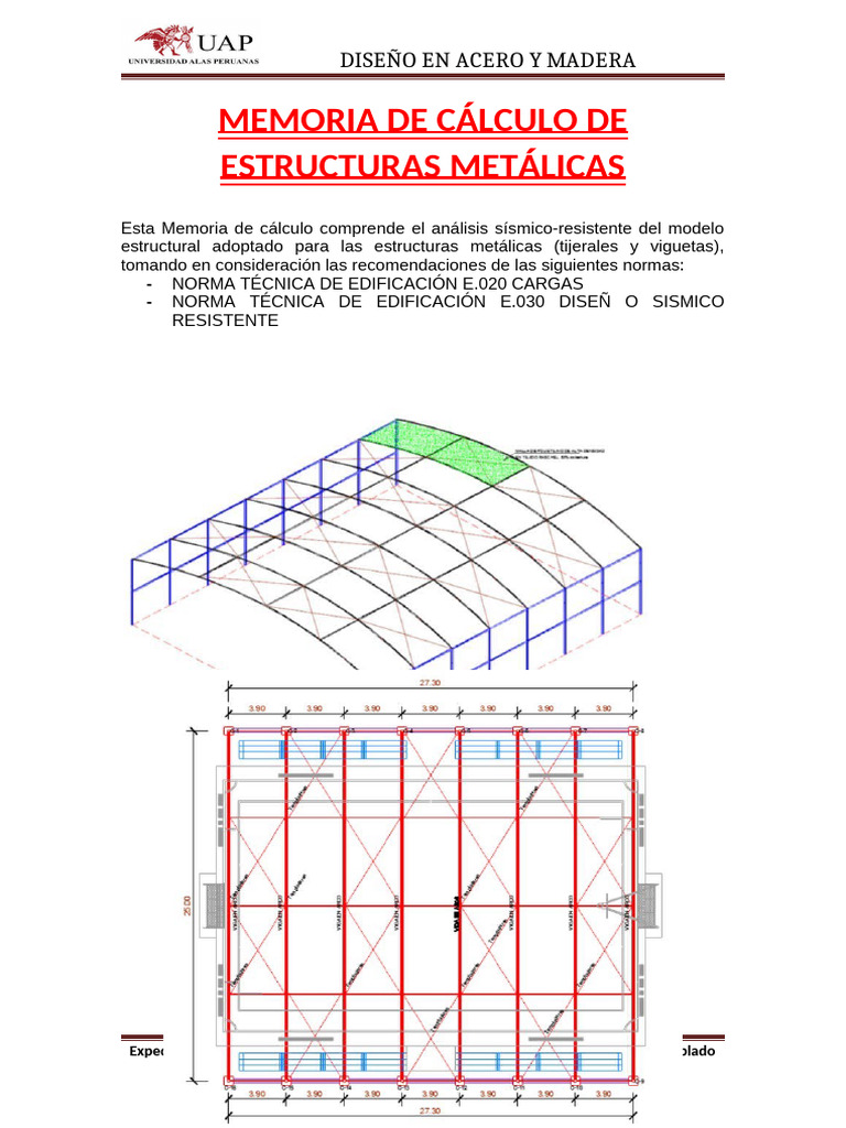 Memoria de Cálculo de Estructuras Metálicas | PDF