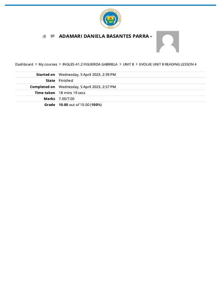 Evolve Unit 8 Reading Lesson 4_ Attempt Review | PDF