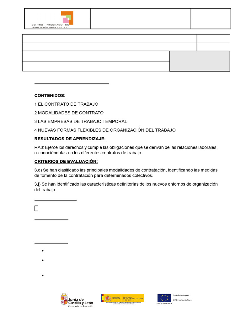 UD 2 EL CONTRATO DE TRABAJO Práctica Documentada | PDF
