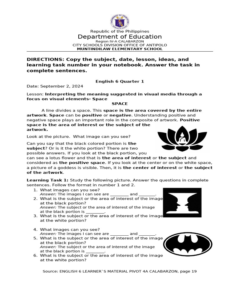 English 6-Q1-W-6-Modular Activities | PDF