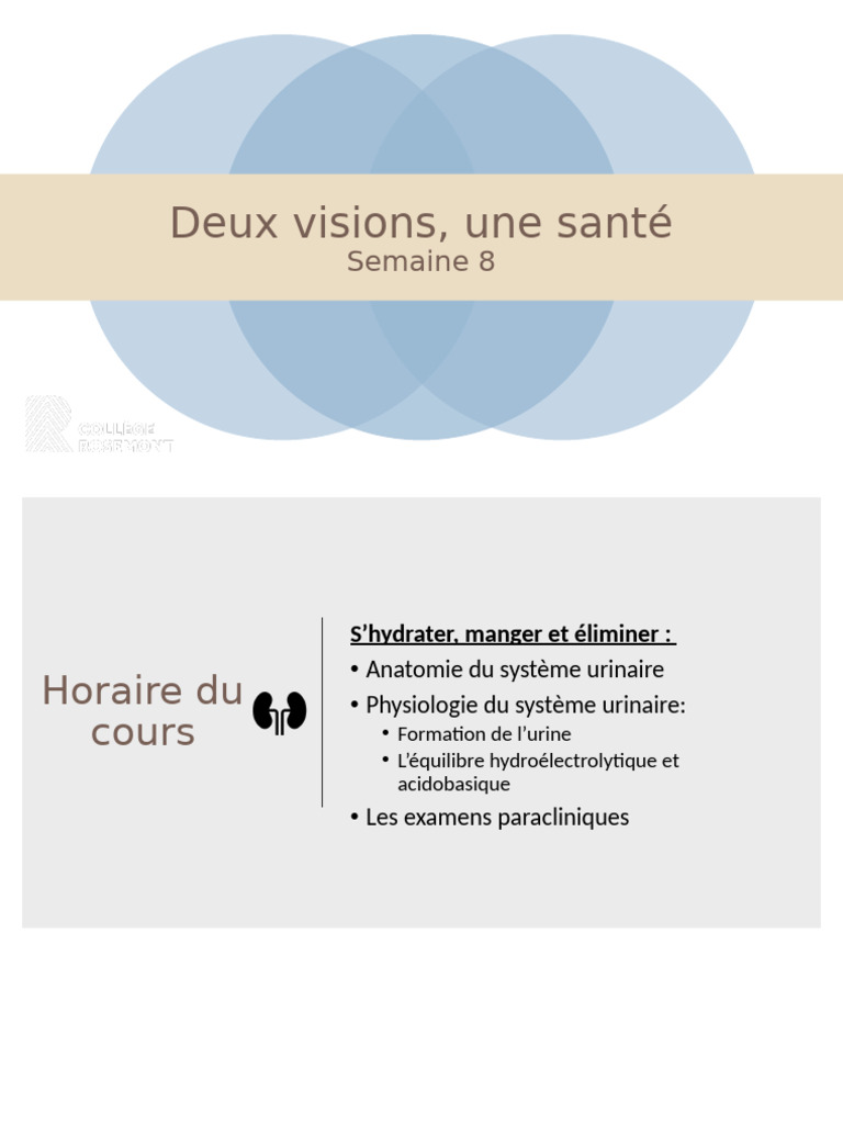 Semaine 8 - Urinaire - H2024 - EÌ TU Â | PDF